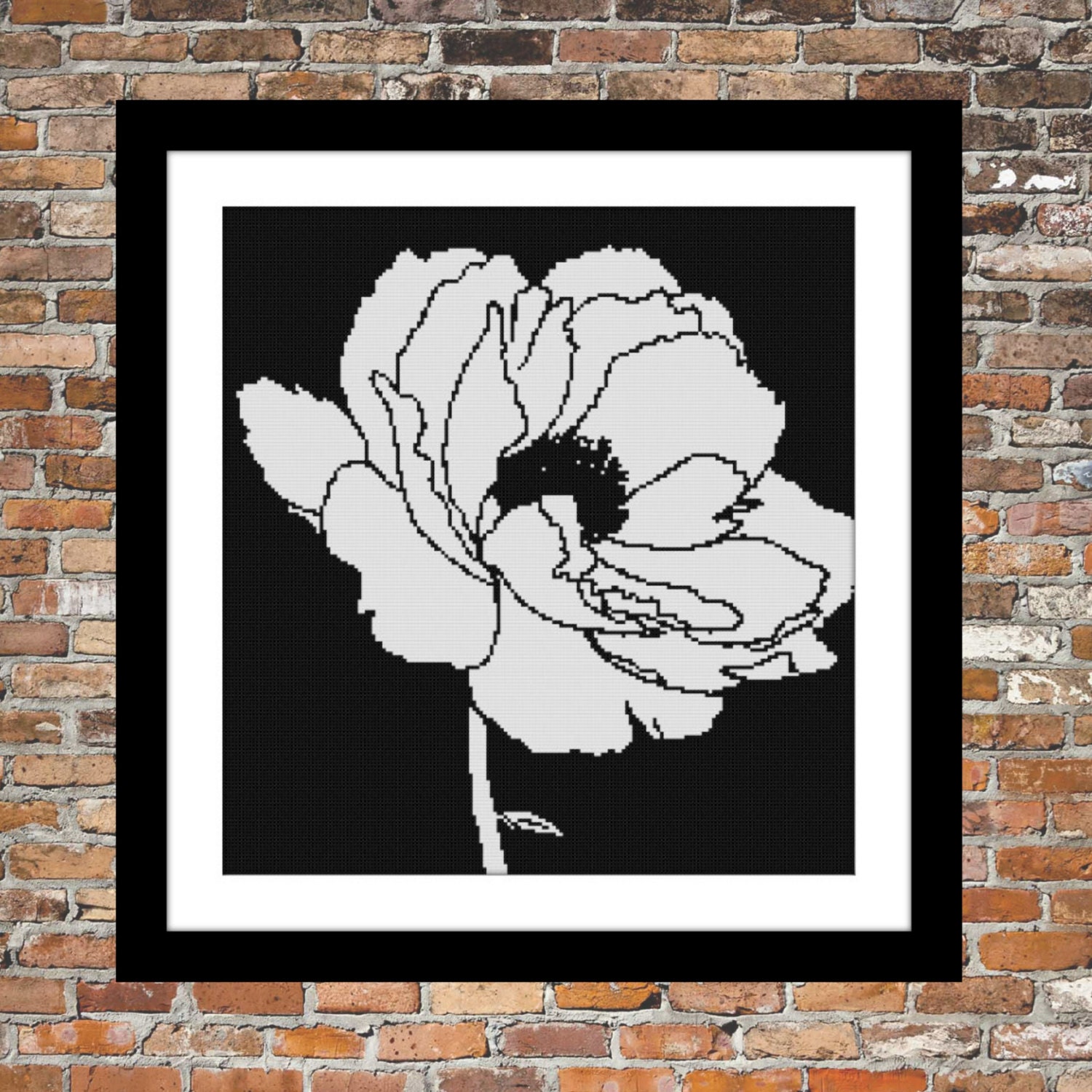 One Color Poppy - Cross Stitch Pattern - Etsy