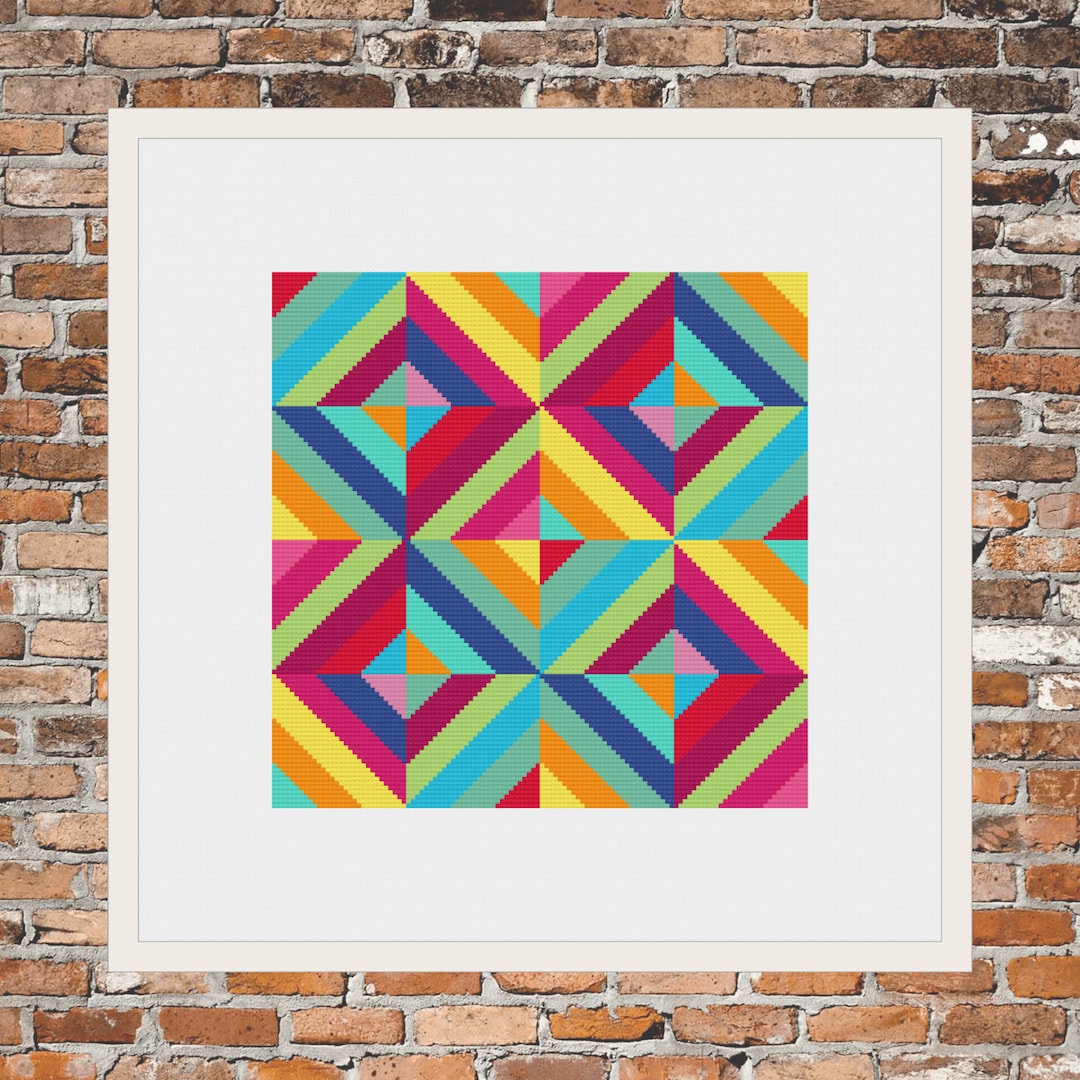 Rainbow Squares - a Counted Cross Stitch Pattern - Etsy