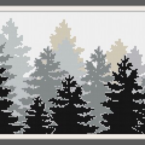 Trees in the Mist - a Counted Cross Stitch Pattern - Etsy