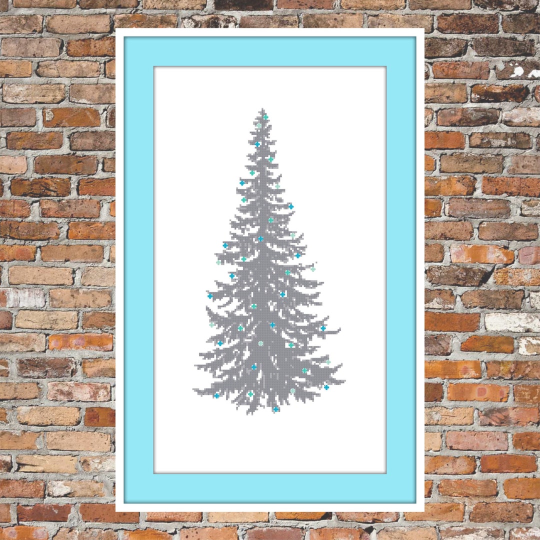A Little Touch of Blue Christmas Tree - a Counted Cross Stitch Pattern ...