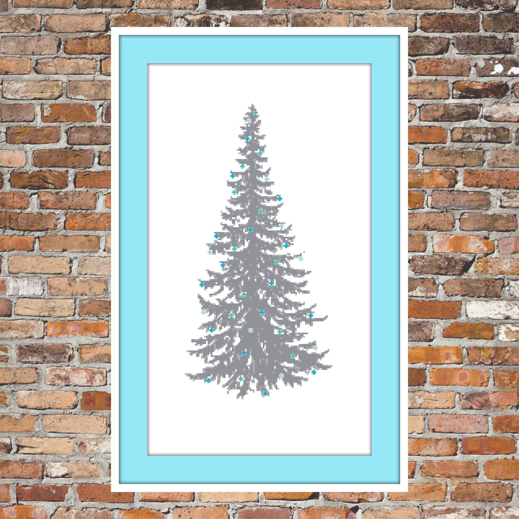 A Little Touch of Blue Christmas Tree - a Counted Cross Stitch Pattern ...
