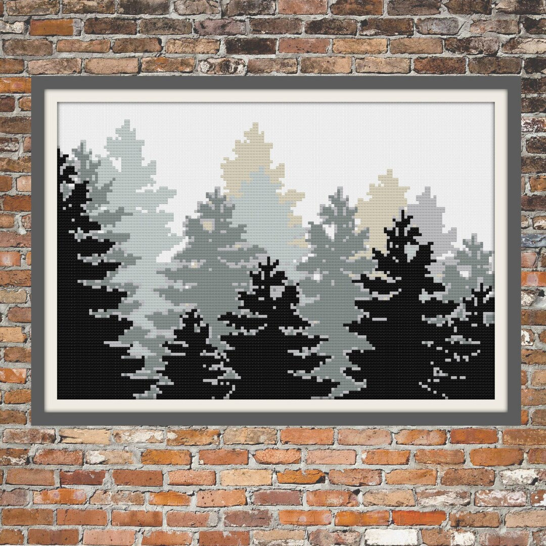 Trees in the Mist - a Counted Cross Stitch Pattern - Etsy