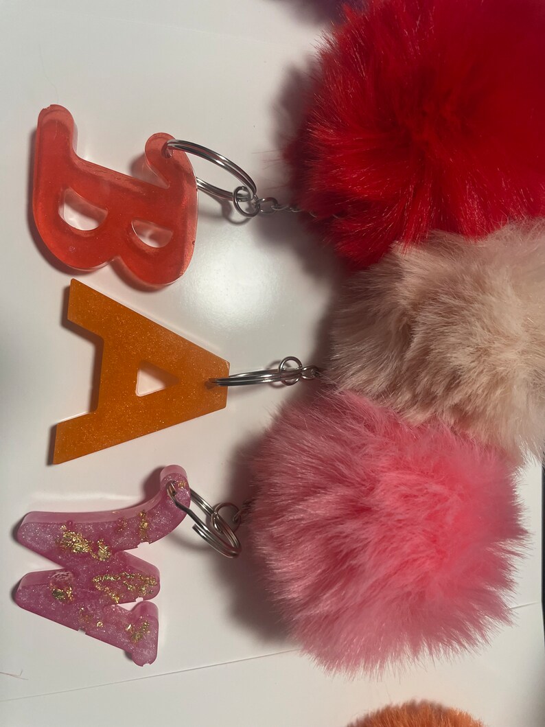 Key Chains W/ Letters and Shapes - Etsy