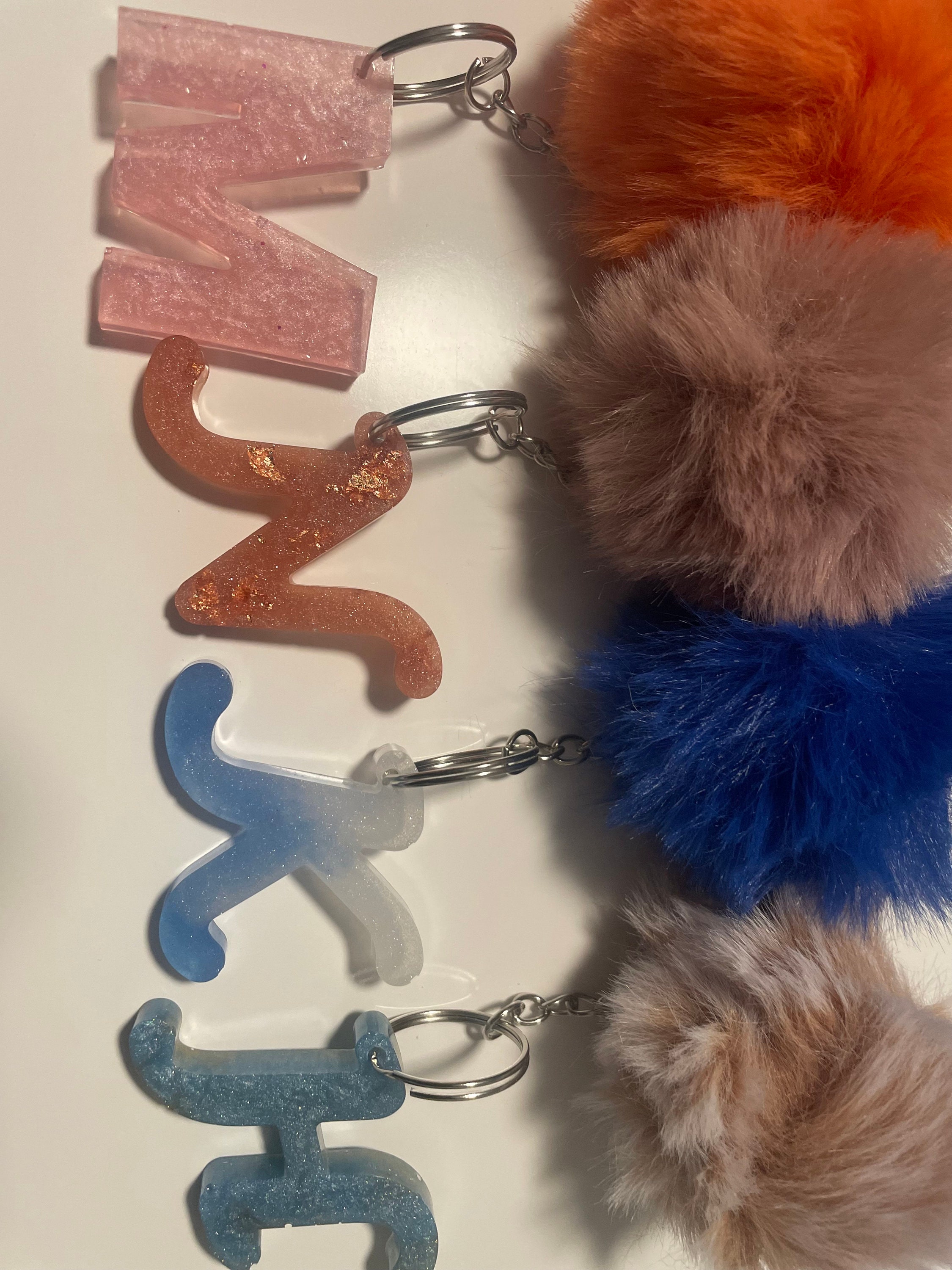 Key Chains W/ Letters and Shapes - Etsy