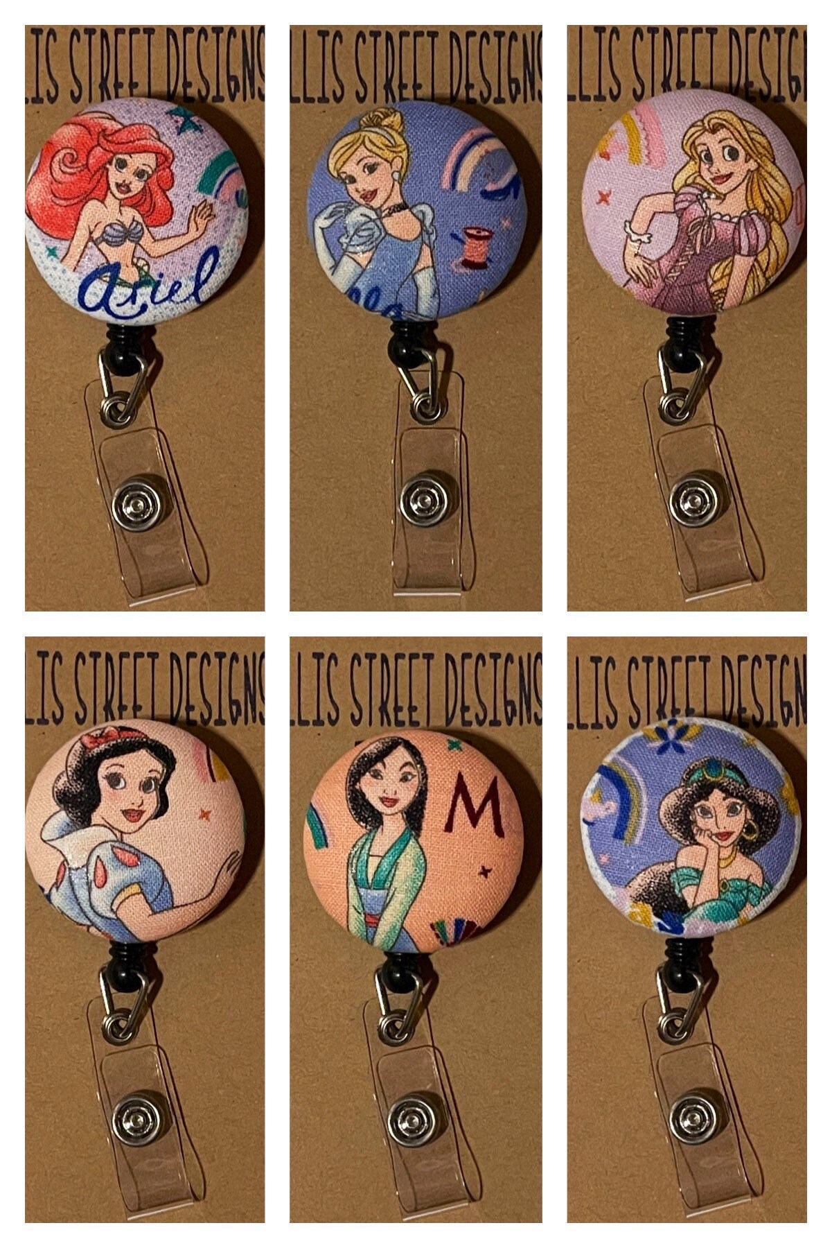 Disney Princess Retractable ID Badge Holder Belt Clip or - Etsy UK