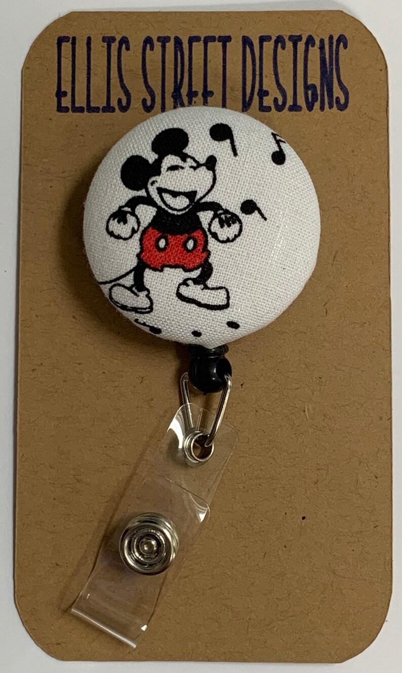Retractable Badge ID holder Disney Mickey Mouse and Minnie | Etsy