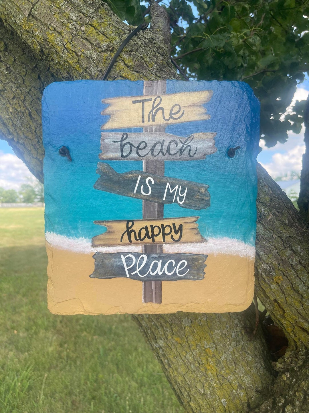 Beach Sign, Door Sign, Outdoor Sign, Home Decor, Beach Theme, Painted ...