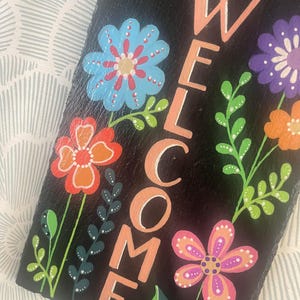 10X6 Small Welcome Sign Painted Slate, Outdoor Sign, Hanging Sign ...