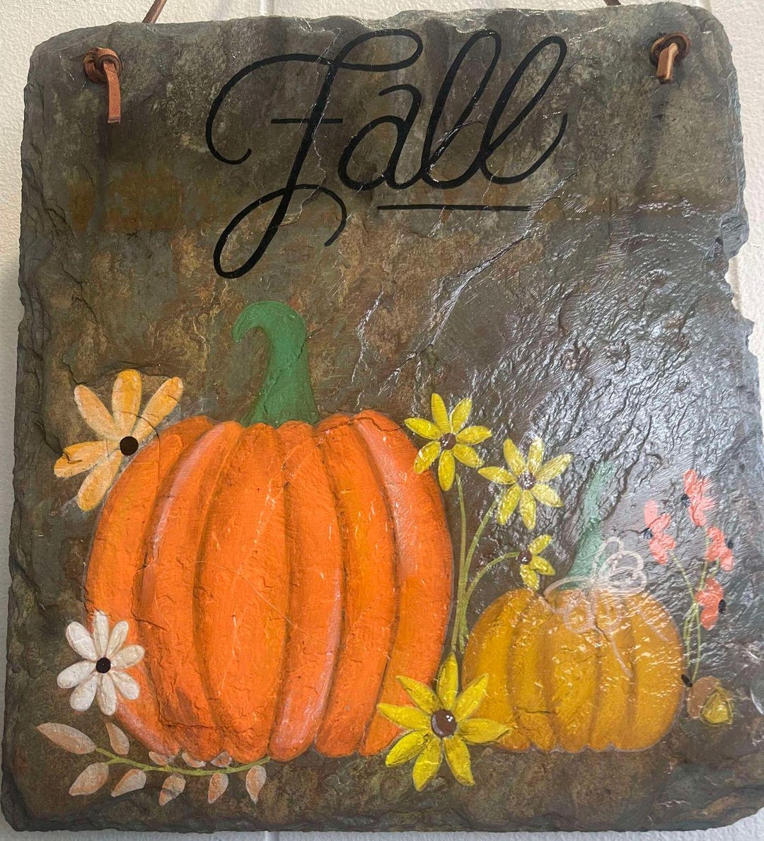 Fall Welcome Painted Slate Sign. Outdoor Hanging Signs, Door Signs ...