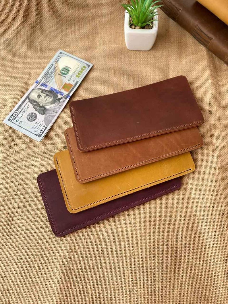Personalized Leather Cash Envelope – Handmade Minimalist Wallet - Etsy