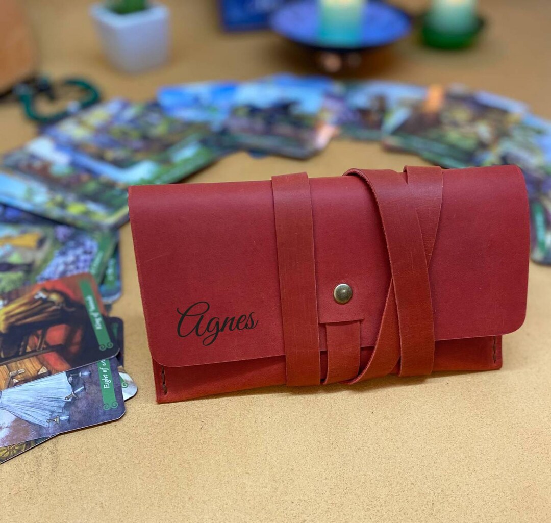 Personalized Leather Tarot Card Case, Tarot Deck Holder, Tarot Deck Box ...