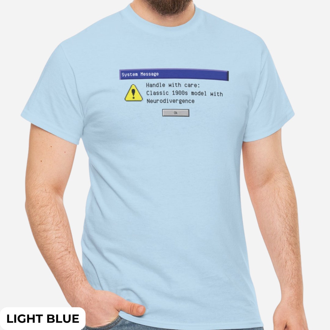 Retro Tech Computer Warning Graphic Tee Classic 1990s Model ...