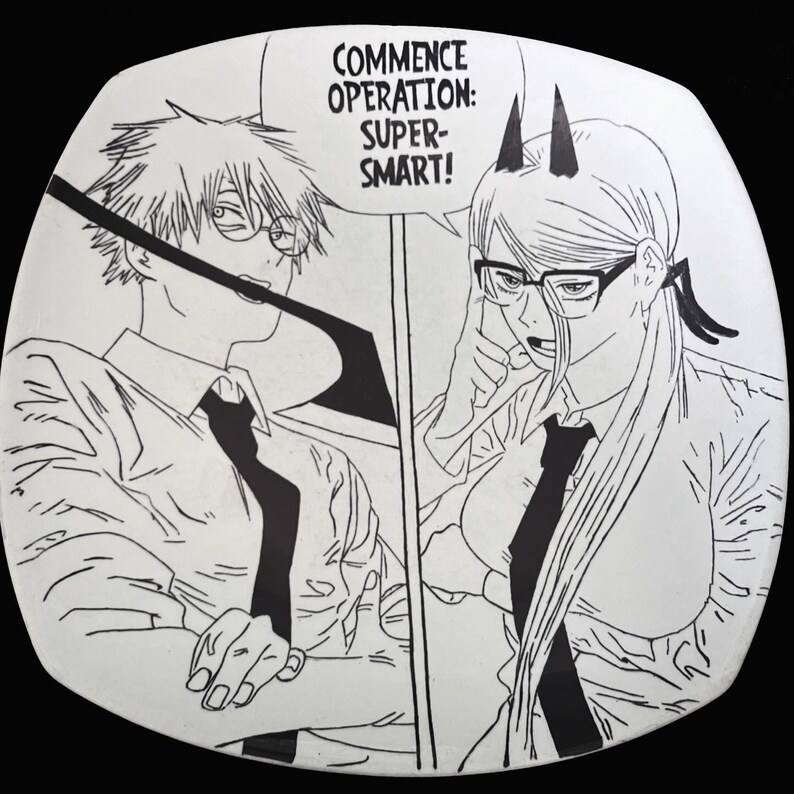 Chainsawman Anime Power and Denji Manga Panel Handmade Decorative ...