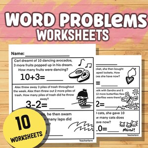 Kindergarten Math Worksheet, Word Problems Homeschooling Printable ...
