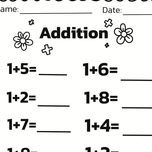 10 Addition Printable Teacher Worksheets 1-10, 1st Grade Math, Math ...