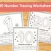 0-20 Number Tracing Worksheets, Kindergarten Handwriting Practice ...