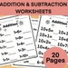 20 Math Addition & Subtraction Worksheets Printable, Homeschool ...