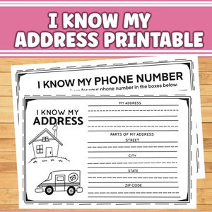 Address and Phone Number Teacher Worksheet Printable, Kindergarten ...