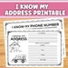 Address and Phone Number Teacher Worksheet Printable, Kindergarten ...