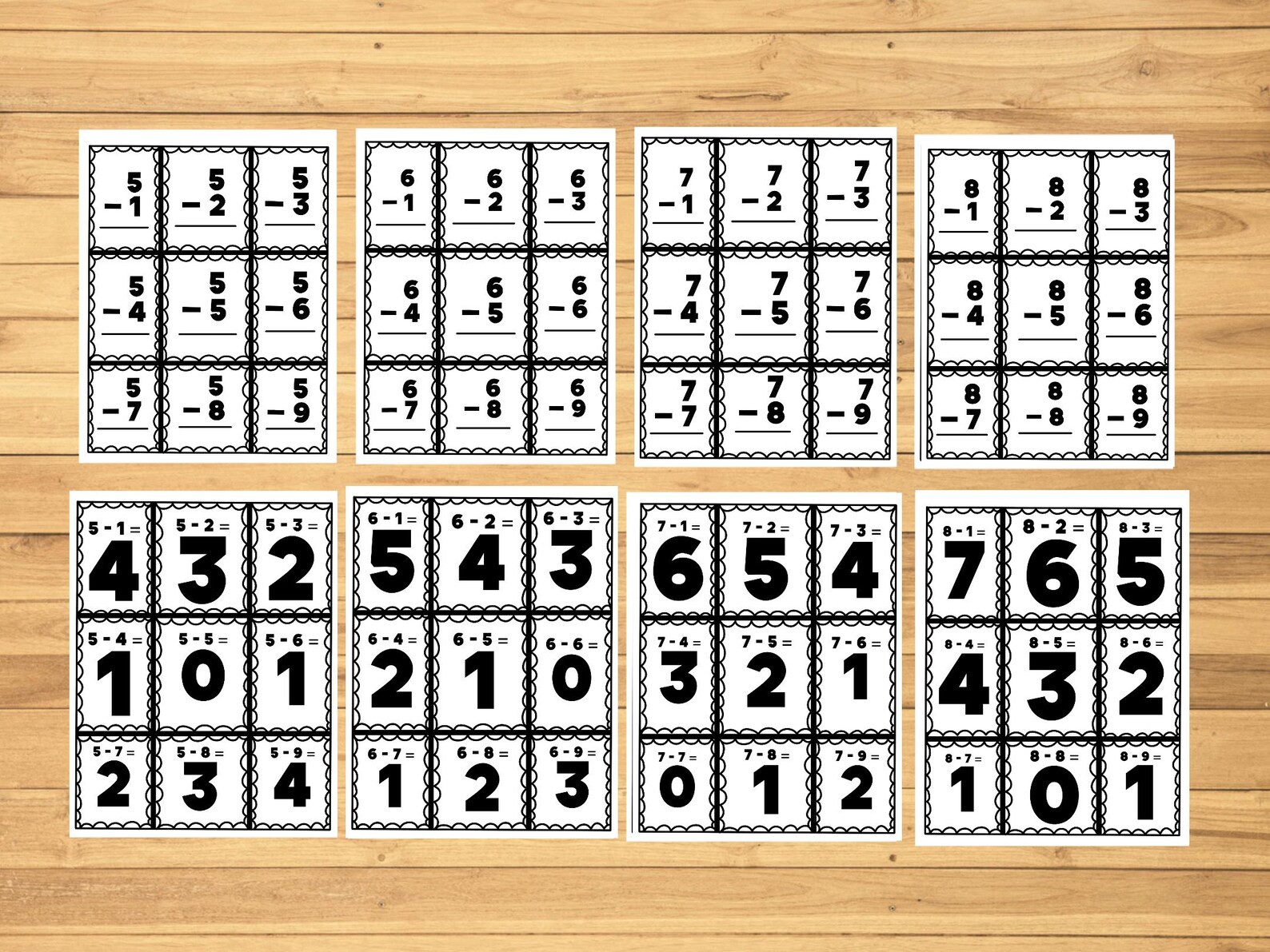 20 Subtraction Flashcards Worksheets Digital Download, Fun Easy Math ...