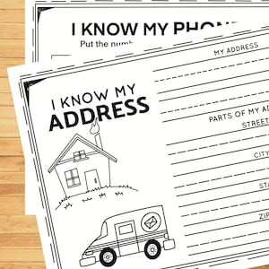 Address and Phone Number Teacher Worksheet Printable, Kindergarten ...