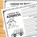 Address and Phone Number Teacher Worksheet Printable, Kindergarten ...