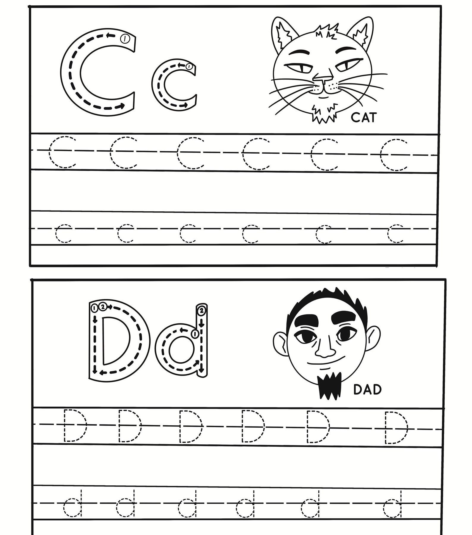 Alphabet Kindergarten Tracing Worksheets, Homeschool Teacher Kids ...