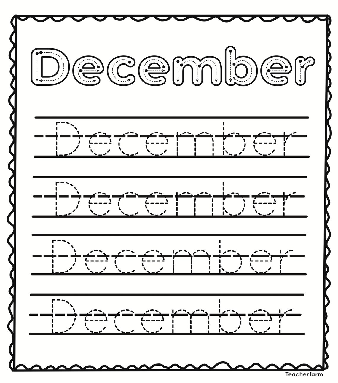 Months of the Year Tracing Worksheets, Printable Handwriting Kids ...