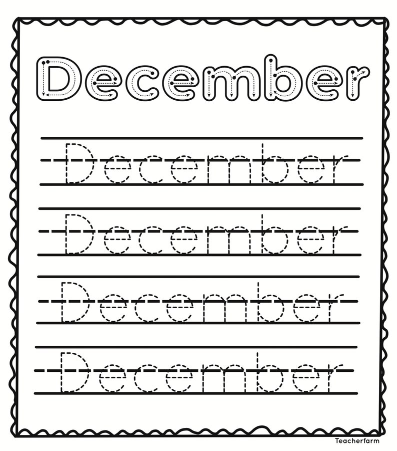 Months of the Year Tracing Worksheets, Printable Handwriting Kids ...