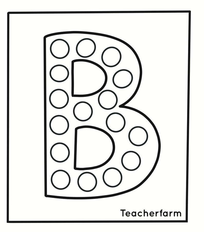 Dot the Letter Upper Case Alphabet, Dab It Worksheets, A-Z Printable ...