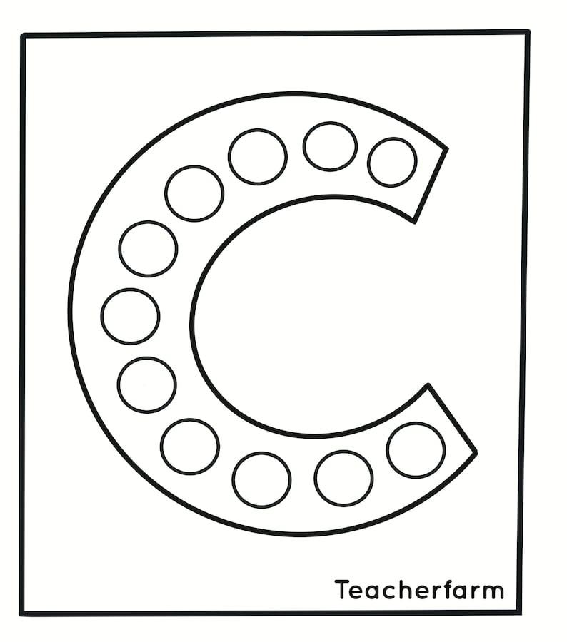 Dot the Letter Upper Case Alphabet, Dab It Worksheets, A-Z Printable ...