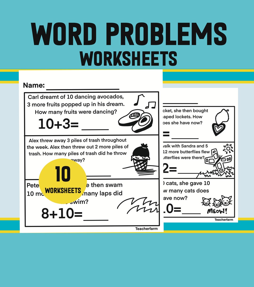 Kindergarten Math Worksheet, Word Problems Homeschooling Printable ...