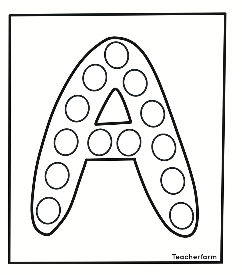 Dot the Letter Upper Case Alphabet, Dab It Worksheets, A-Z Printable ...