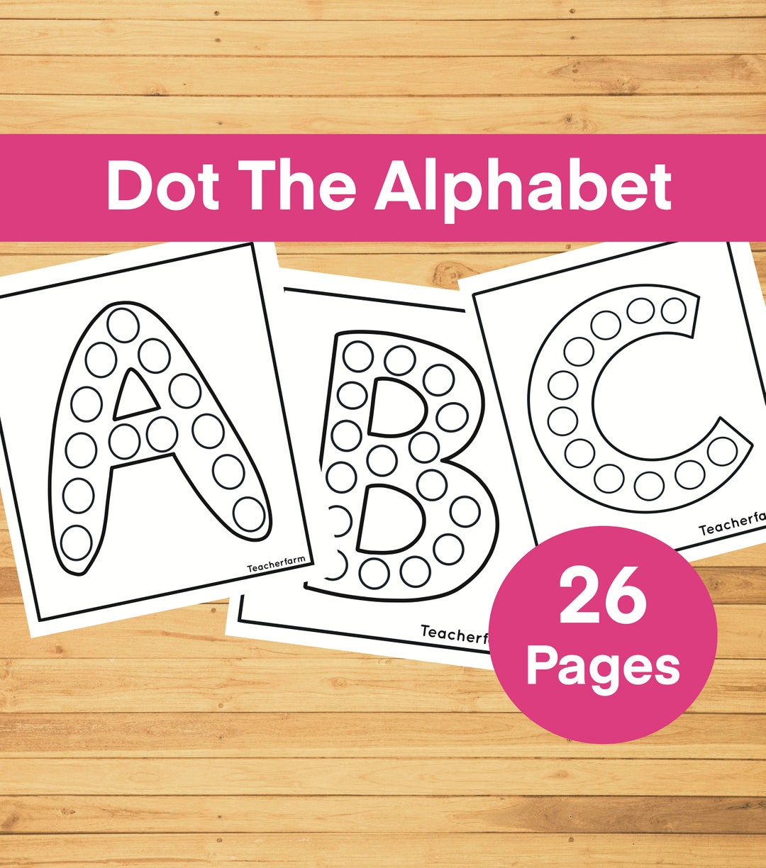 Dot the Letter Upper Case Alphabet, Dab It Worksheets, A-Z Printable ...