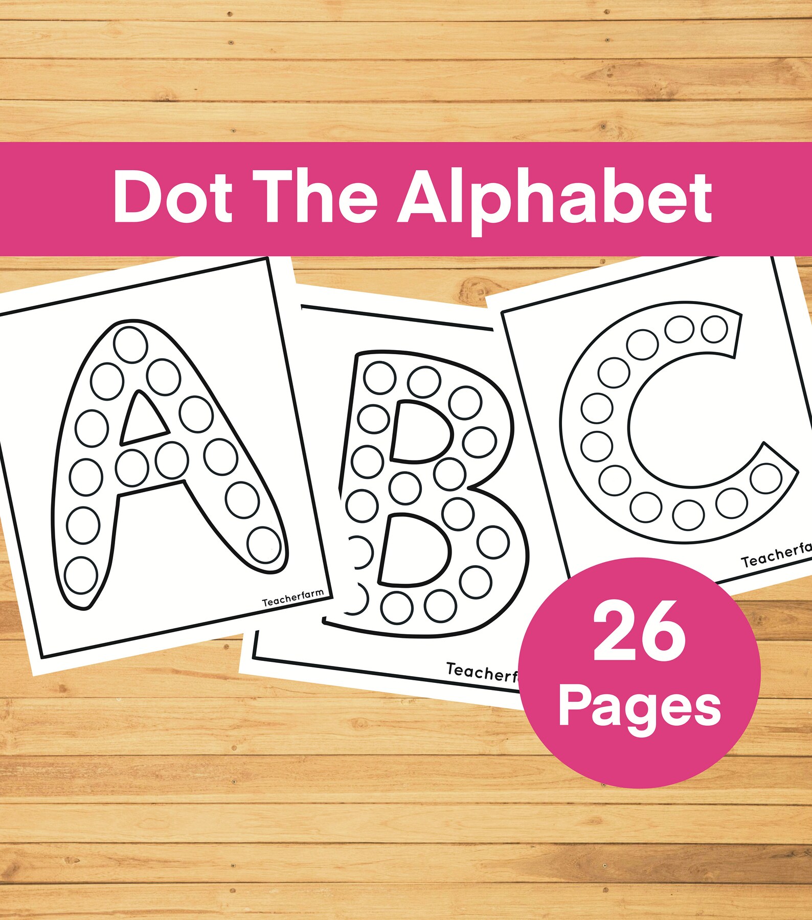 Dot the Letter Upper Case Alphabet, Dab It Worksheets, A-Z Printable ...