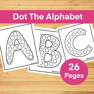 Dot the Letter Upper Case Alphabet, Dab It Worksheets, A-Z Printable ...