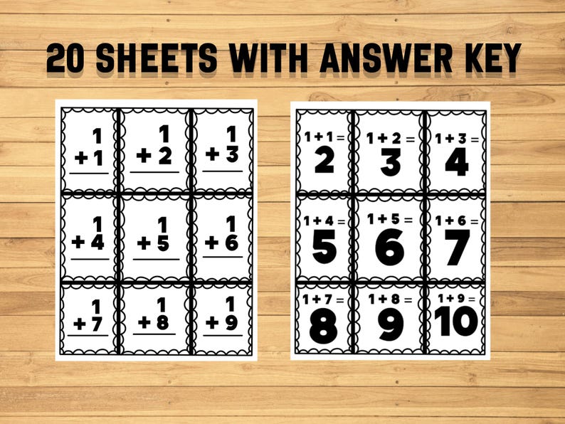 1-10 Addition Flashcards Math Printable, Teacher Homeschool Curriculum ...