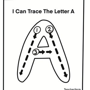 26 Large Alphabet Letters Upper Case Tracing Worksheets, Kindergarten ...