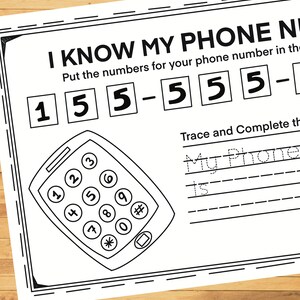 Address and Phone Number Teacher Worksheet Printable, Kindergarten ...