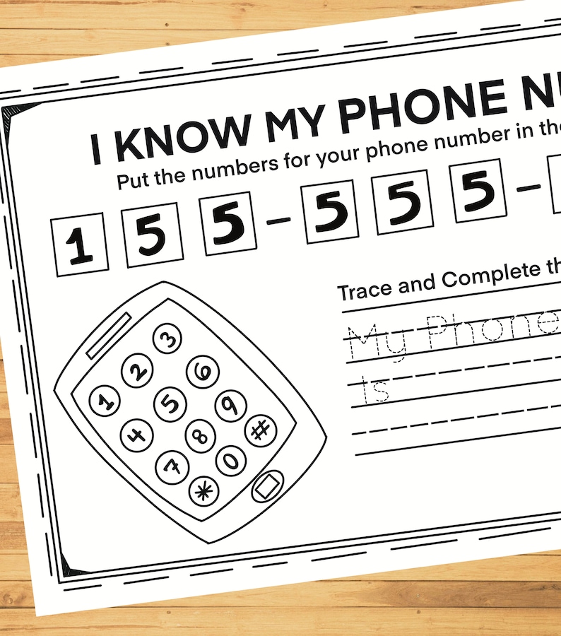 Address and Phone Number Teacher Worksheet Printable, Kindergarten ...