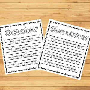 Months of the Year Tracing Worksheets, Printable Handwriting Kids ...