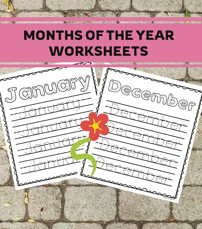 Months of the Year Tracing Worksheets, Printable Handwriting Kids ...