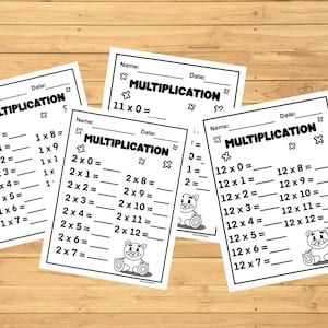 12 Multiplication Printable Practice Worksheets, Learn Multiplication ...