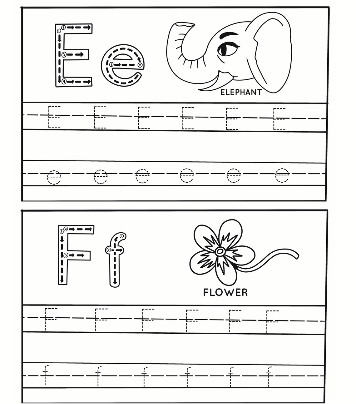 Alphabet Kindergarten Tracing Worksheets, Homeschool Teacher Kids ...