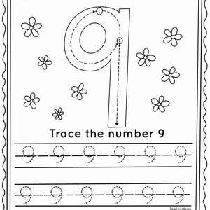 0-20 Number Tracing Worksheets, Kindergarten Handwriting Practice ...