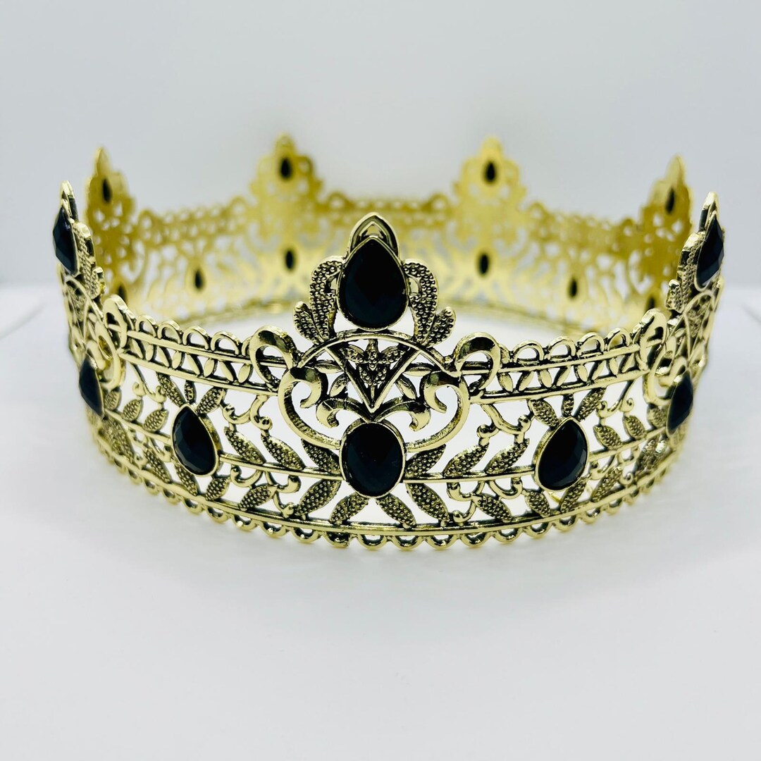 Men's Crown for Theater and Festivals Noble Gold-plated Royal Crown ...
