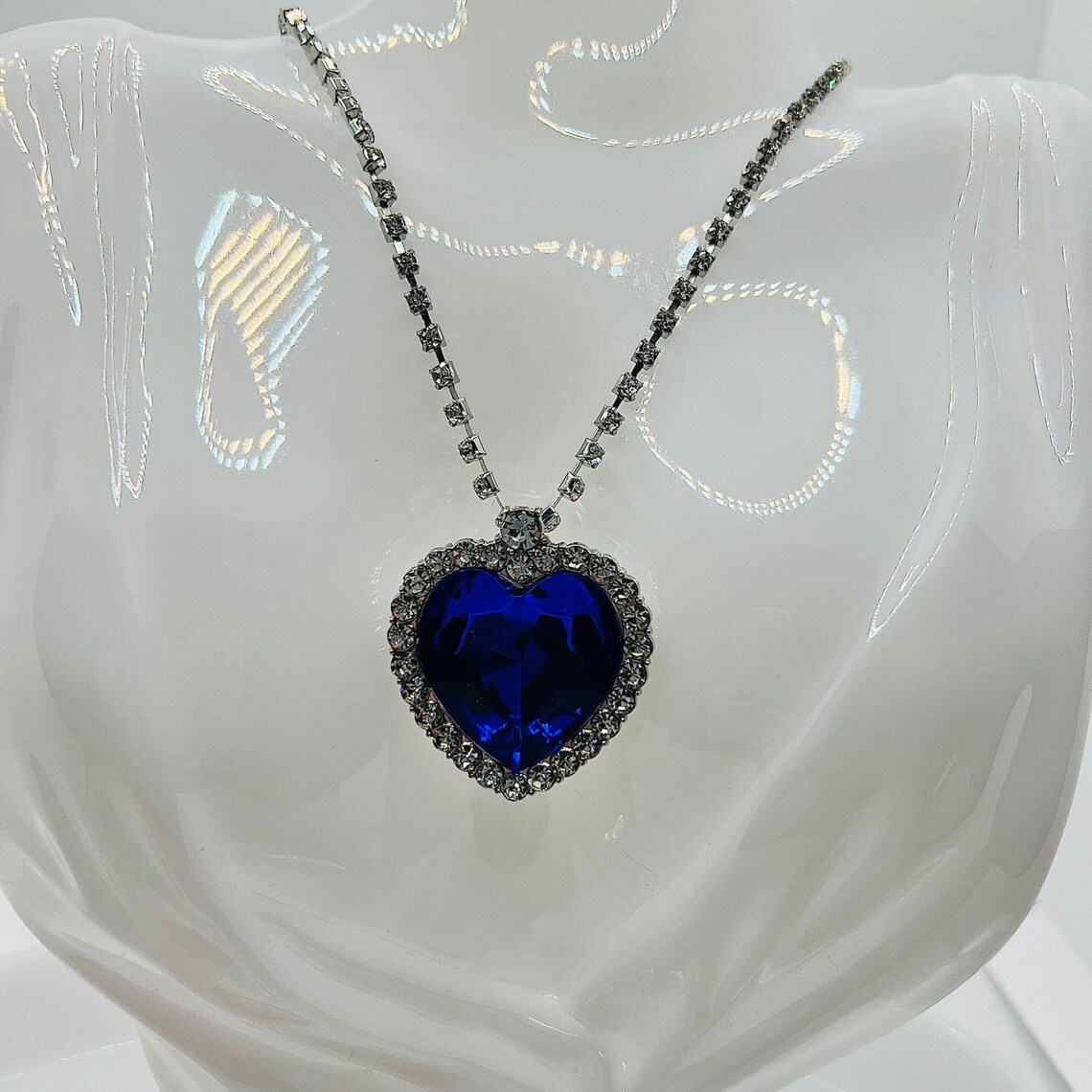 Titanic Medallion Amulet Blue Pendant With Rhinestones and Silver ...