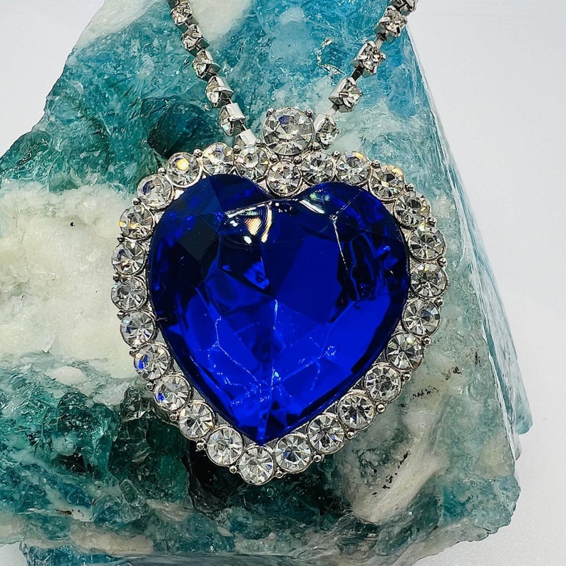 Titanic Medallion Amulet Blue Pendant With Rhinestones and Silver ...