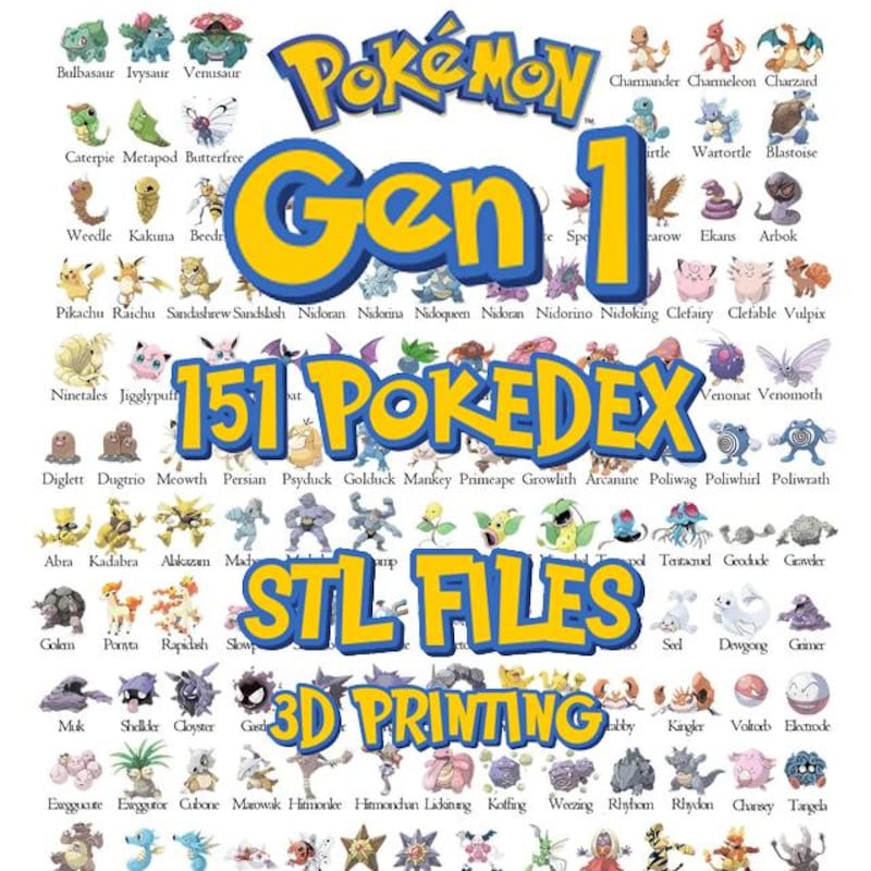 Pokemons Stl Files - Etsy