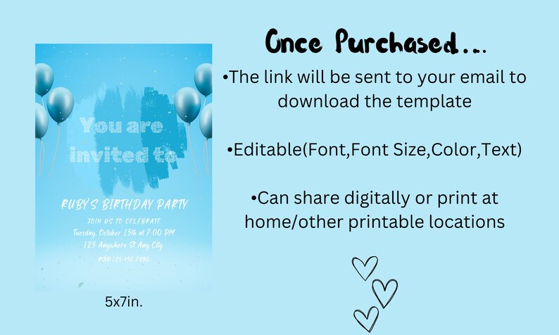Digital Birthday Invitation,invitation Template,celebration Flyer ...